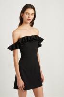 China Fashion Black Off Shoulder Dress Sexy Ladies Ruffle for sale