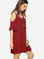 China High Quality Clothes for Women O-neck Mini Dress Ruffle Women Big Sizes for sale
