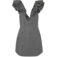 China Slim Sexy Clothes Woman Fashion Casual Linen Ruffle Polka Dot Dress Women for sale