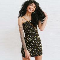 China 2018  Adjustable Spaghetti Strap Floral Print Vacation Dress Bodycon Mini Dress Hot Summer for sale