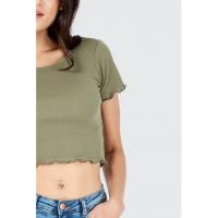 China 100% Cotton Short Crop Top for Women for sale