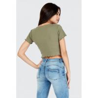 China 100% Cotton Short Crop Top for Women for sale