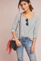 China Women Square Neck Long Sleeve Slim Blouse with Striped for sale