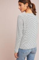 China Women Square Neck Long Sleeve Slim Blouse with Striped for sale