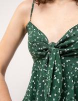 China Summer women spaghetti strap mini crop top with flower for sale