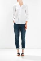 China Simple White Pure Muslimah Linen Blouse Women Ladies for sale