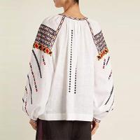China OEM Design Ladies Breathable Vintage Clothing Linen Summer Blouse for Women for sale