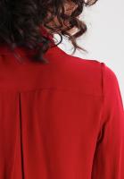 China New Arrival Elegant Red Woman Autumn Long Sleeve Low V-neck Blouse and Ladies Shirt for sale
