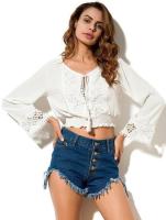 China Women Chiffon New Style White Blouse for sale