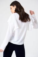 China New Fashionable Women Formal White Frill Blouse Women for sale