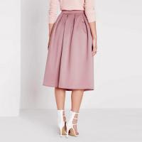 China High waist pleated pink 3/4 umbrella skirt for sale