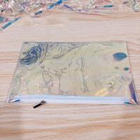 China Glitter Pvc Holographic Bag Clear Laser Cosmetic Makeup Private Clothing Brand Packaging for sale