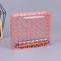 China Pink PVC Cosmetic Bag Pouch Zip Around Makeup Bag Waterproof for sale