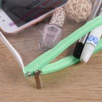 China Small Clear Pencil Pouch Case Zipper Transparent Pen Pouch With Ball Chain Cosmetic for sale