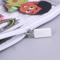 China Diy Flat PVC Pencil Pouch Envelope File Bill Document Pencil Case With Tag Pocket Slider for sale