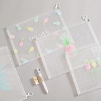 China Custom Clear Zipper PVC Pencil Pouch Cute Printing Large Stationery Pen Case for sale