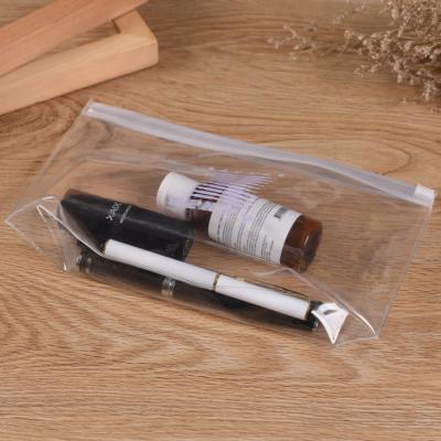 China 7cm 22cm Transparent Cosmetic Bag Pouch Clothing Plastic Sealed Small PVC EVA Matte Zipper for sale