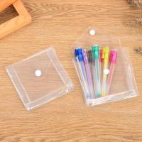 China Clear Pvc Plastic Bag With Snap Button Gift Little Pouch Standing Cosmetic for sale