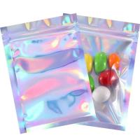 China Clear Holographic Resealable Bags Special Shaped Zip Lock Child Proof Plastic Small for sale