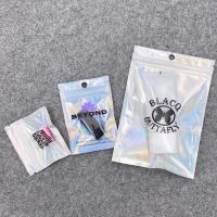 China Mylar Plastic Holographic Bag Manufacturer Zipper Candy Black Holographic Purse Backpack for sale