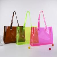 China Pink Orange Clear PVC Tote Bag Yellow Clear Mini Tote for sale