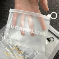 China Custom Logo  Frosted Matte Pvc zipper Bags Clear Pouch Cosmetic Clothing Packaging for sale