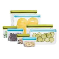 China Silicone PEVA Bag Storage Peva Freezer Bags Container Food Fresh Wrap zipper 6 Pack for sale