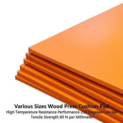 China Silicone Rubber Wood Press Cushion Pad 250°C Heat Resistant Tensile Strength 80 N/mm Various Sizes for sale
