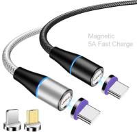 China UL 2.4A Magnetic Phone Charger Cable 2meters 3 In One Usb Charging Cable for sale