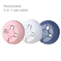 China 3 In 1 Usb Cable 1M 2.1A Retractable for sale