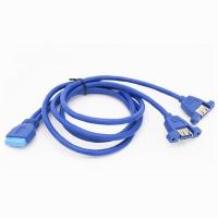China OD6.0mm 0.5m Usb 3.0 20 Pin Cable Dual USB 3.0 Motherboard Cable for sale