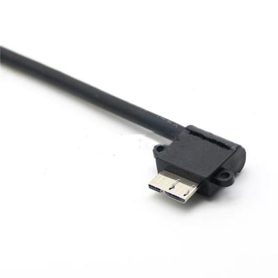 China Micro B USB 3.0 Charging Cable 0.25m Micro Elbow Right Curved for sale
