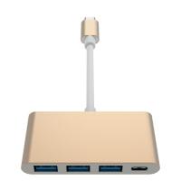 China Tinned Copper 3A 5Ggbs TYPE C TO USB 3.1 PD+3*USB3.0 USB Hub Adapter for sale