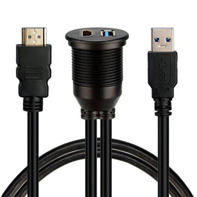 China Male To Female USB3.0 HDMI HD Cable Ship Dashboard 2m for sale
