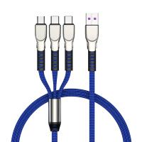 China Denim Braided USB 2.0 Charging Cable Zinc Alloy Blue Black Red Color for sale