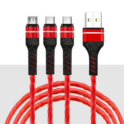 China 3 In 1 5V 3A Fast Charging USB Data Cable OEM 1.2m For IPhone for sale