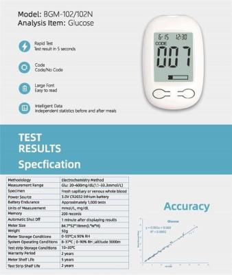 China HZ Diabetes Test Kit Portable Glucose Monitoring Devices BGM-102 for sale