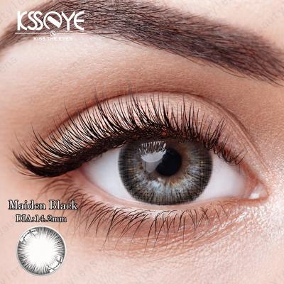 China Natural Black Contacts New Looking 1 Year Colored Contact Lenses for sale