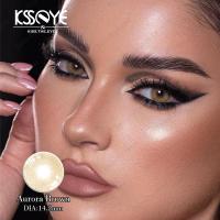 China Aurora Brown Colour Contact Lenses Soft Yearly Natural Eye Contact Len for sale