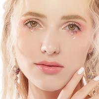China Customized Lime Green Brown Colored Brand Contact Lenses For Brown Eyes 14.2mm for sale