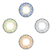 China Customized Lime Green Brown Colored Brand Contact Lenses For Brown Eyes 14.2mm for sale