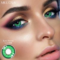 China Oem Lime Green Werewolf Contact Lenses 14.5mm For Dark Eyes for sale