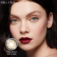 China Natural Looking Dusky Brown Contact Lens Realistic Hazel Contacts 14.5 for sale