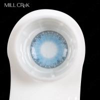 China Custom Logo Nougat Blue Eye Contact Lenses Triple Tone 14.2mm for sale
