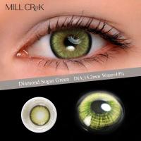 China KSSEYE Yearly Green Contact Lens For Brown Eyes 0 Power 14.5mm for sale