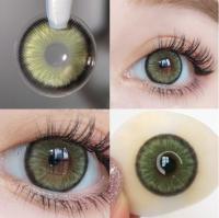 China Custom Reusable Colored Sea Olive Green Contact Lens Yearly 14mm for sale