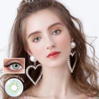 China 14.5mm Colored Light Green Contact Lenses Non Prescription For Dark Eyes for sale