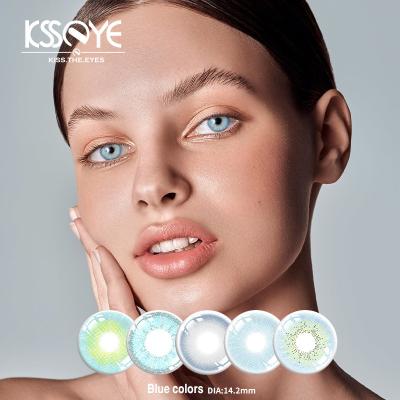 China 14.0mm Colored hazel Blue Eye Contact Lenses Looking Fresh Circle For Costume for sale
