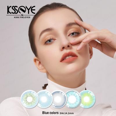 China OEM Realistic Blue Aqua Colored Contacts For Brown Eyes for sale
