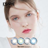 China ODM Natural Looking colored 3Tone Blue Eye Contact Lenses Non Prescription Yearly for sale